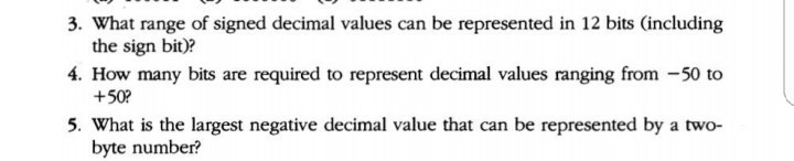 Solved 3. What range of signed decimal values can be | Chegg.com