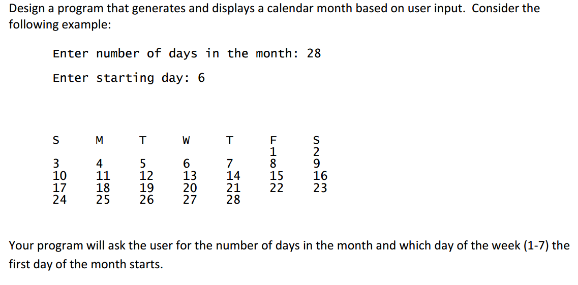 Solved Design a program that generates and displays a | Chegg.com