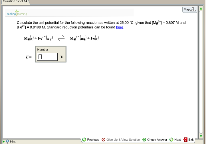 Solved Question 12 of 14 Map pling Calculate the cell | Chegg.com