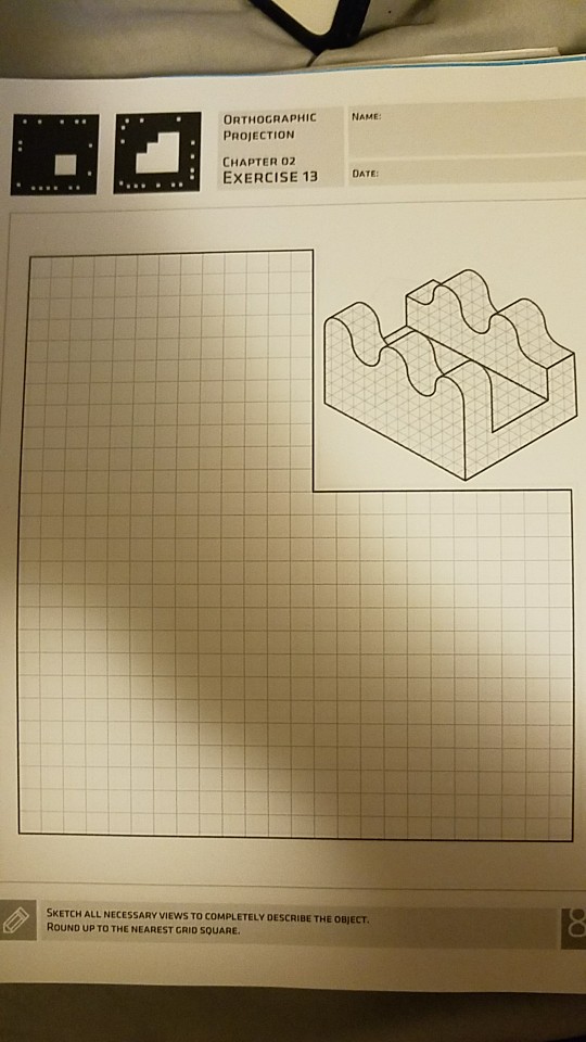 Solved ORTHOGRAPHIC NAME: PROJECTION CHAPTER 02 EXERCISE 13 | Chegg.com