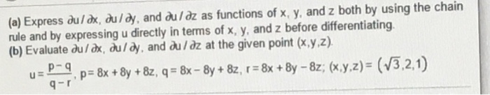 Solved Express partial differential u/partial differential | Chegg.com