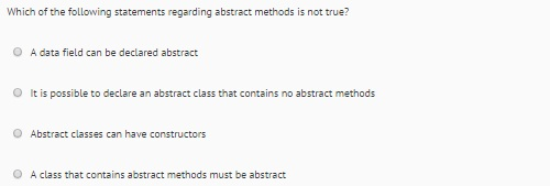 Solved Which of the following statements regarding abstract | Chegg.com