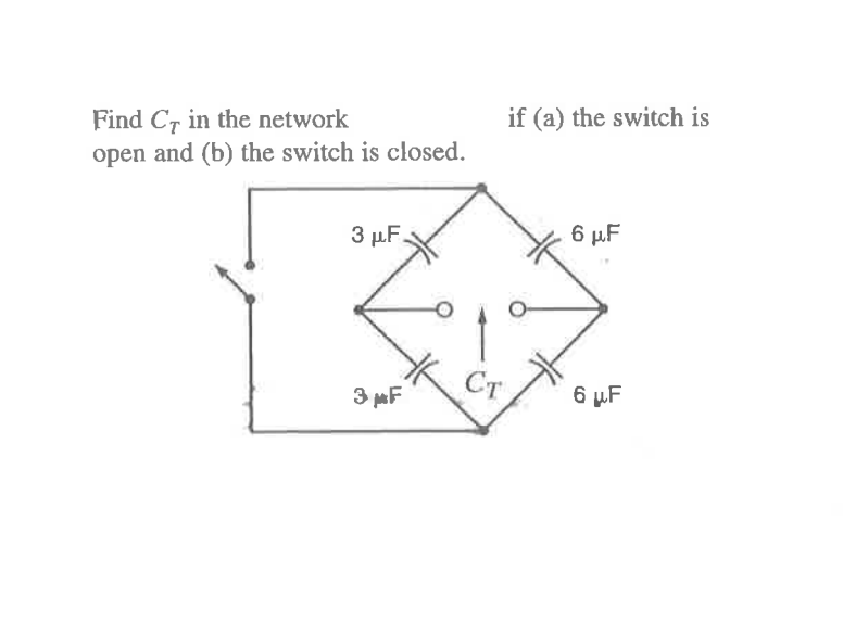 Solved Find Ct in the network if (a) the switch is open and | Chegg.com