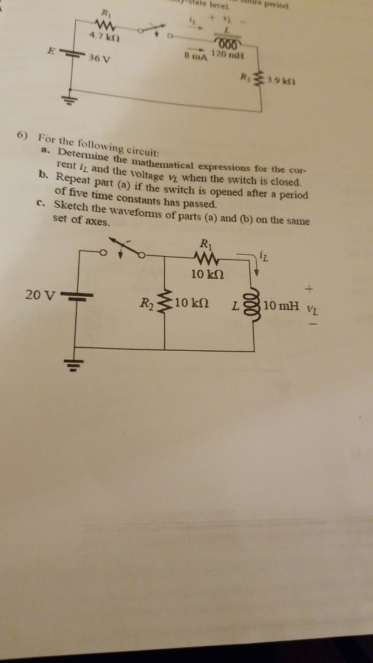 Solved state level ri 6) For the following circuit: a. | Chegg.com