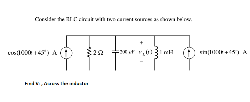 Solved Consider the RLC circuit with two current sources as | Chegg.com