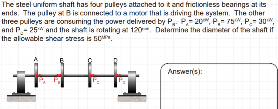Solved three pulleys are consuming the power delivered by PP | Chegg.com