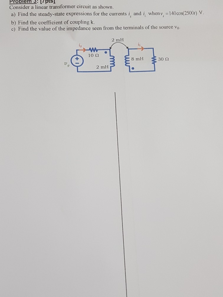 Solved Problems: trpt5] Consider a linear transformer | Chegg.com