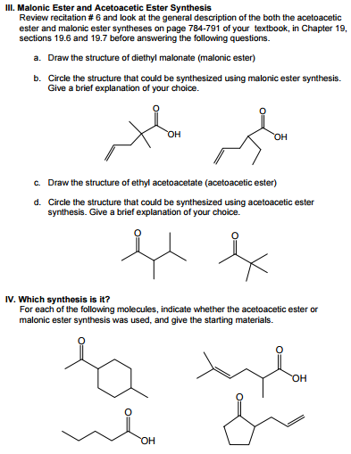 Solved Malonic Ester and Acetoacetic Ester Synthesis Review | Chegg.com