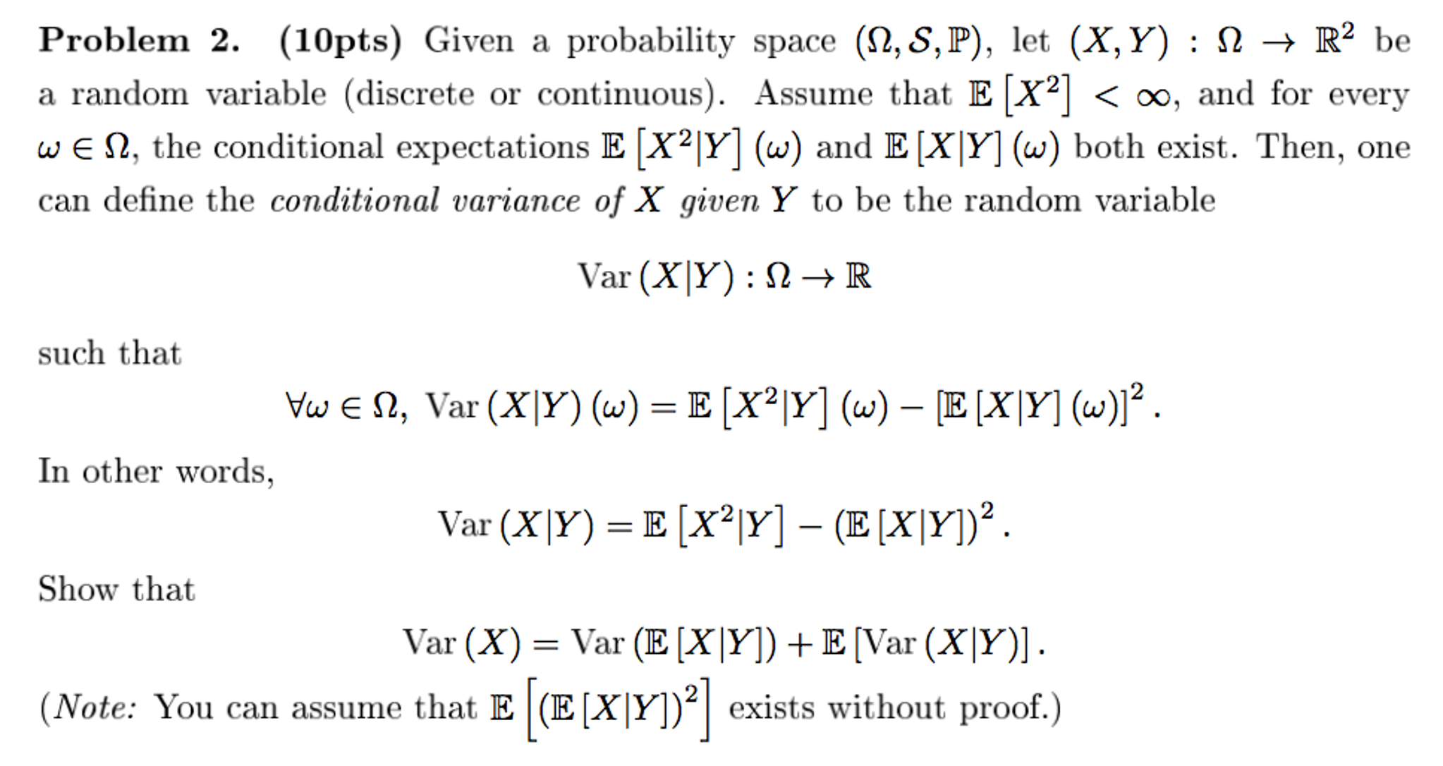 Solved Given a probability space (Ohm, S, P), let (X, Y): | Chegg.com