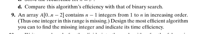 Solved d. Compare this algorithm?s efficiency with that of | Chegg.com
