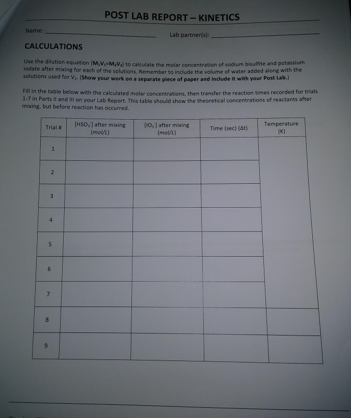 Solved Part 1: Solution Preparation Part A- Preparation of | Chegg.com