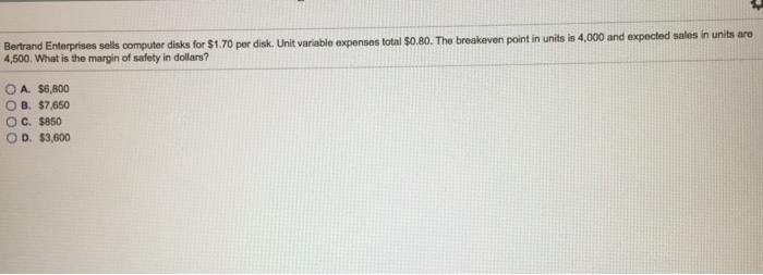 Solved Bertrand Enterprises sells computer disks for $1.70 | Chegg.com