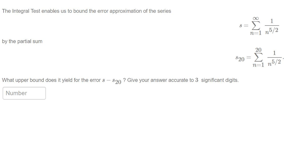 Solved The Integral Test enables us to bound the error | Chegg.com