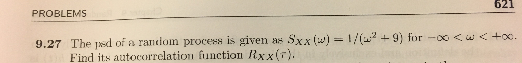 Solved The psd of a random process is given as S_xx (omega) | Chegg.com