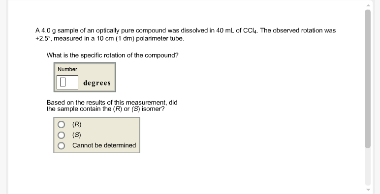 Solved A 4.0 g sample of an optically pure compound was | Chegg.com
