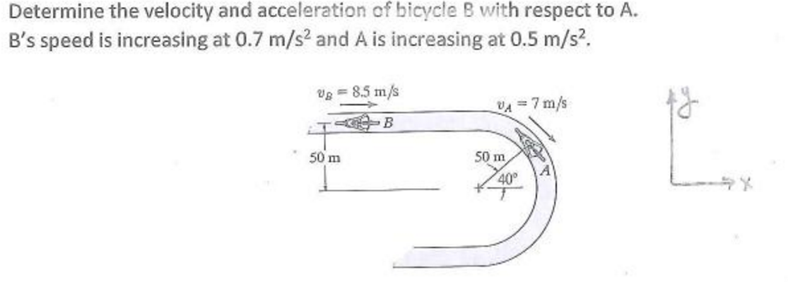 Determine the velocity and acceleration of bicycle B | Chegg.com