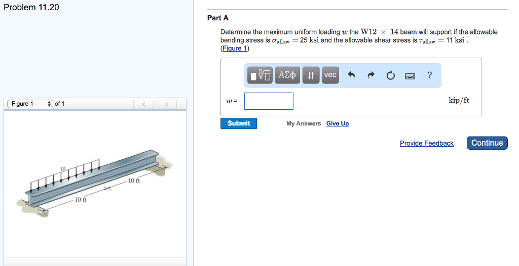 Solved Determine the maximum uniform loading w the W12 times | Chegg.com