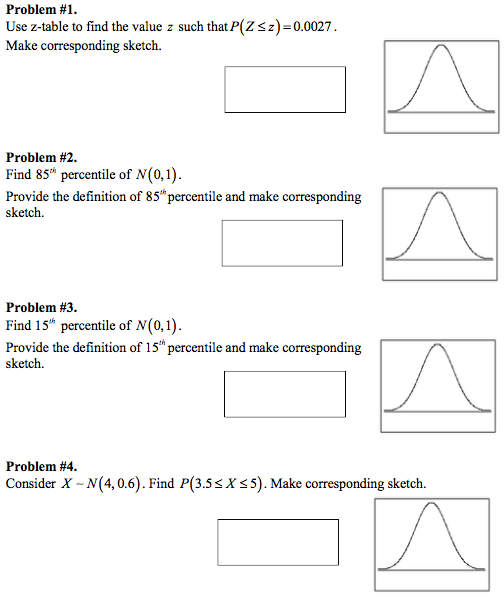 Solved Problem #1. Use z-table to find the value z such that | Chegg.com