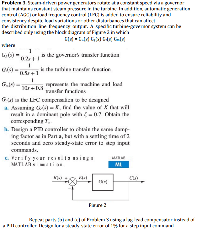Solved Steam-driven power generators rotate at a constant | Chegg.com