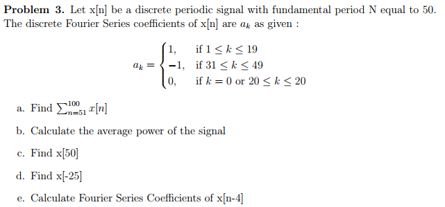 Solved Problem 3. Let x[n] be a discrete periodic signal | Chegg.com