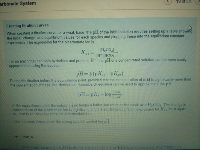 Solved Ploting a itatton Curve for a Carbonate-Bicarbo | Chegg.com