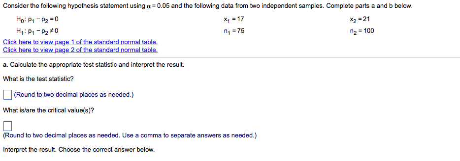 Solved Consider the following hypothesis statement using | Chegg.com