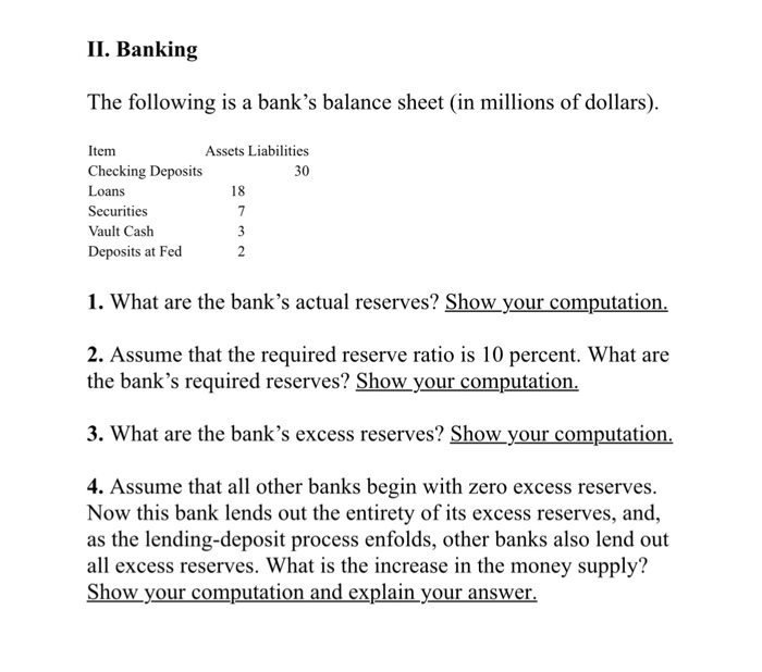 solved-the-following-is-a-bank-s-balance-sheet-in-millions-chegg