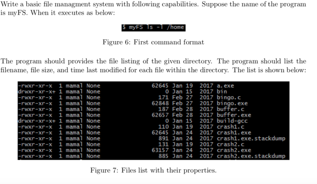 Solved Write a basic file managment system with following | Chegg.com