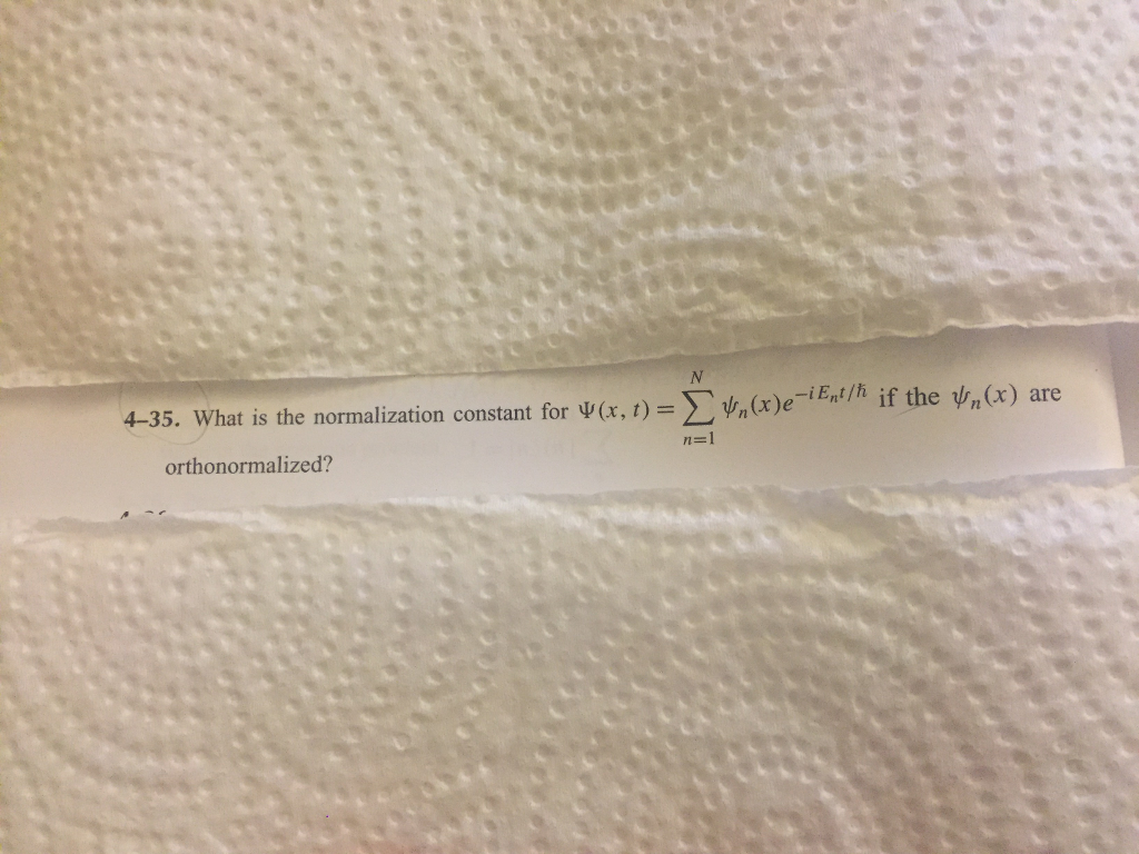 Solved What Is The Normalization Constant For This Wave