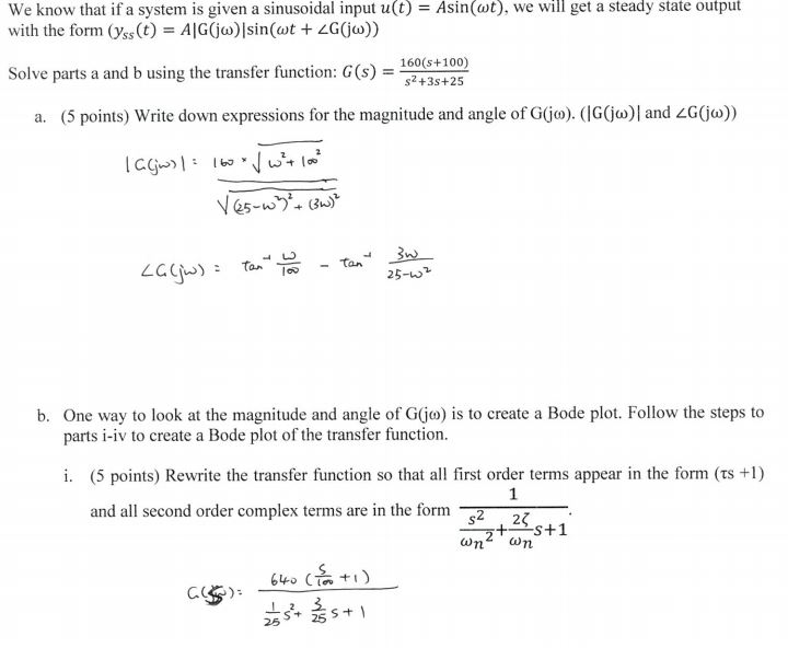Solved We know that if a system is given a sinusoidal u t) = | Chegg.com