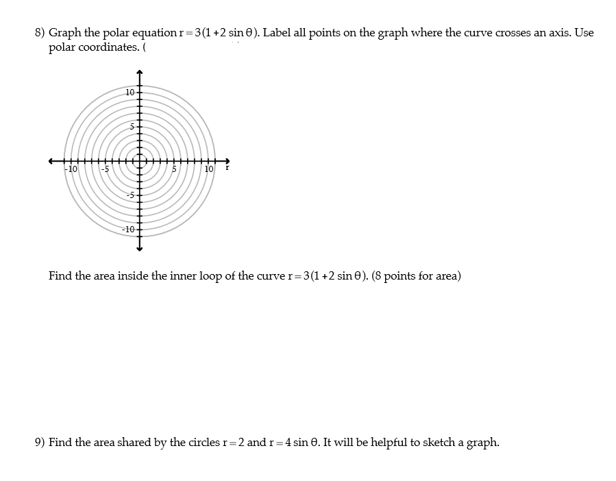 Solved Graph the polar equation r = 3 (1 + 2 sin theta). | Chegg.com