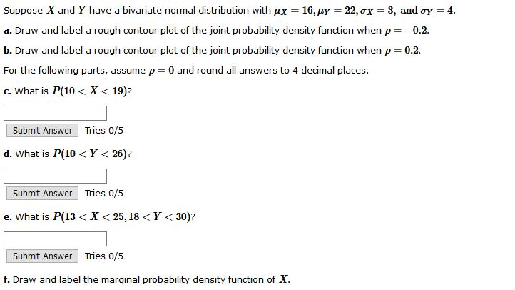 Solved Suppose X and Y have a bivariate normal distribution | Chegg.com