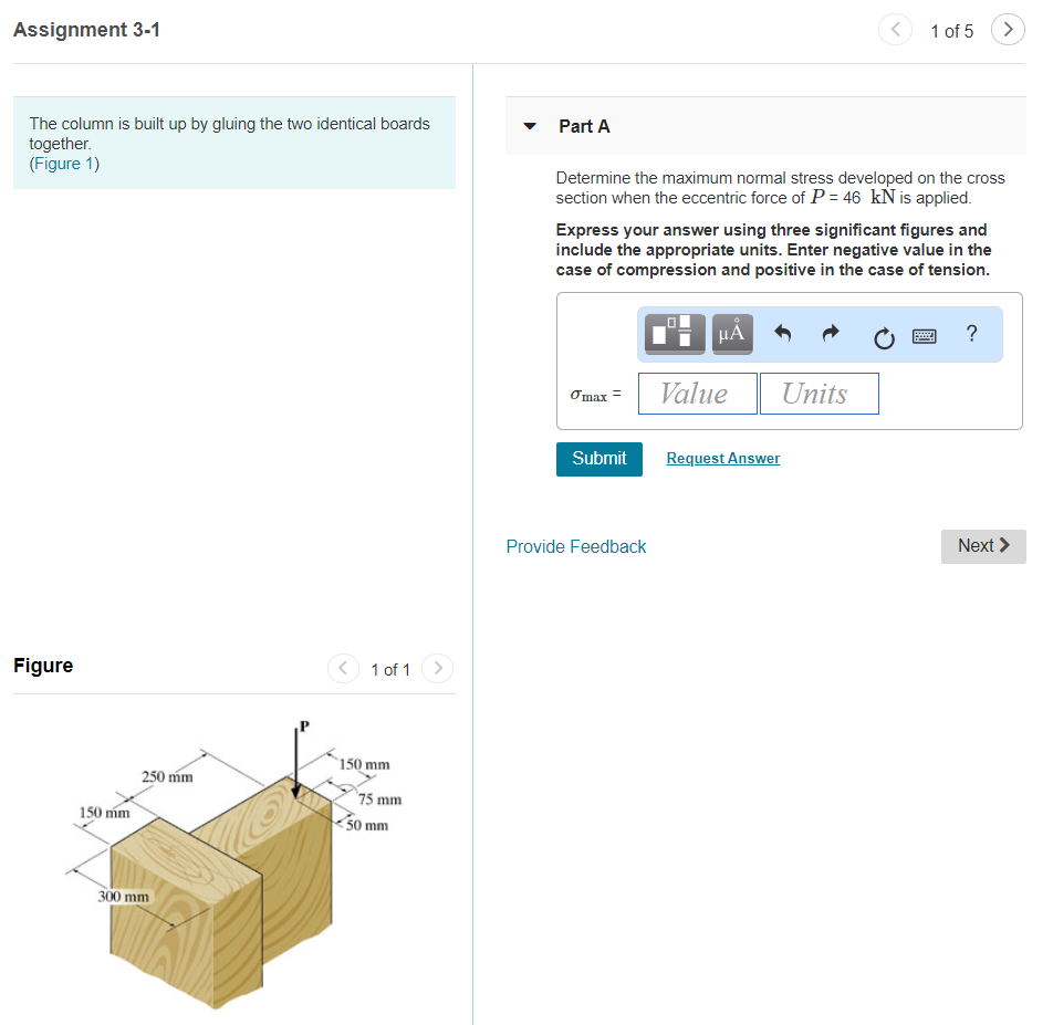 Solved Assignment 3-1 1 of 5 > The column is built up by | Chegg.com