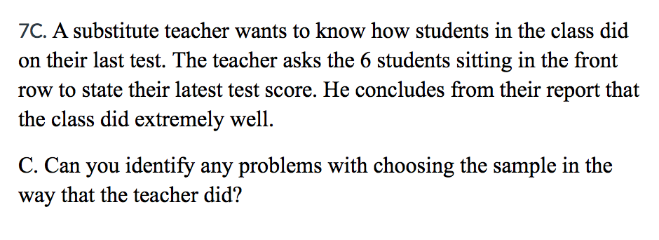 Solved A substitute teacher wants to know how students in | Chegg.com