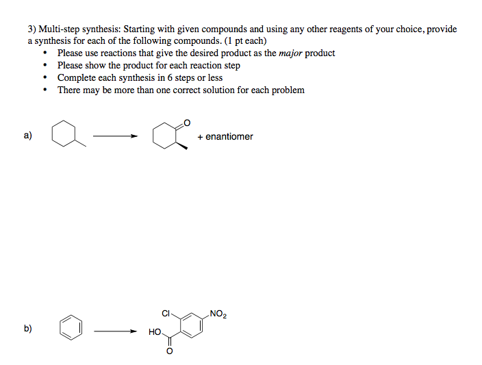 Solved Multi-step synthesis: Starting with given compounds | Chegg.com