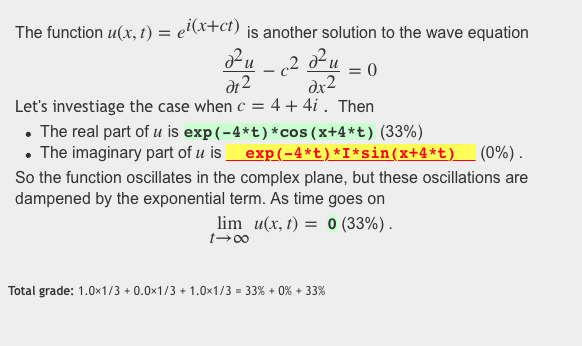 Solved The function u(x, t) = e^i (x + ct) is another | Chegg.com