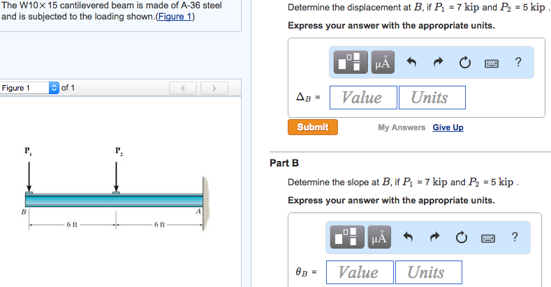 Solved The w10 times 15 cantilevered beam is made of A-36 | Chegg.com
