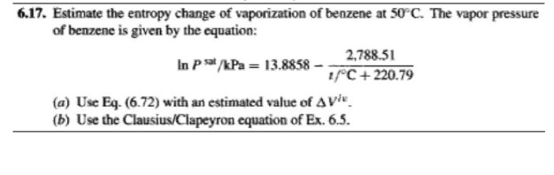 Estimate the entropy change of vaporization of | Chegg.com