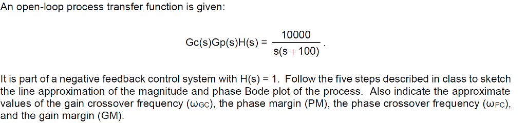 Solved An open-loop process transfer function is given: | Chegg.com