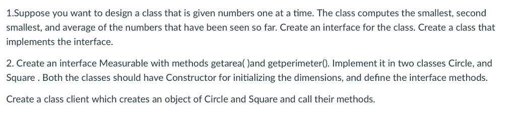 Solved 1.Suppose you want to design a class that is given | Chegg.com