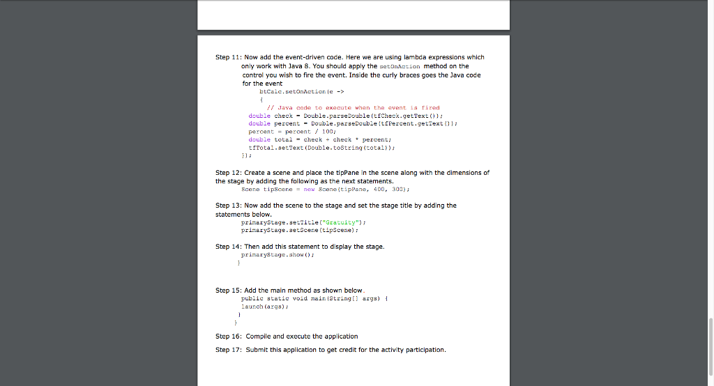 Solved avaFX Tutorial Screen Design and Events Activity | Chegg.com