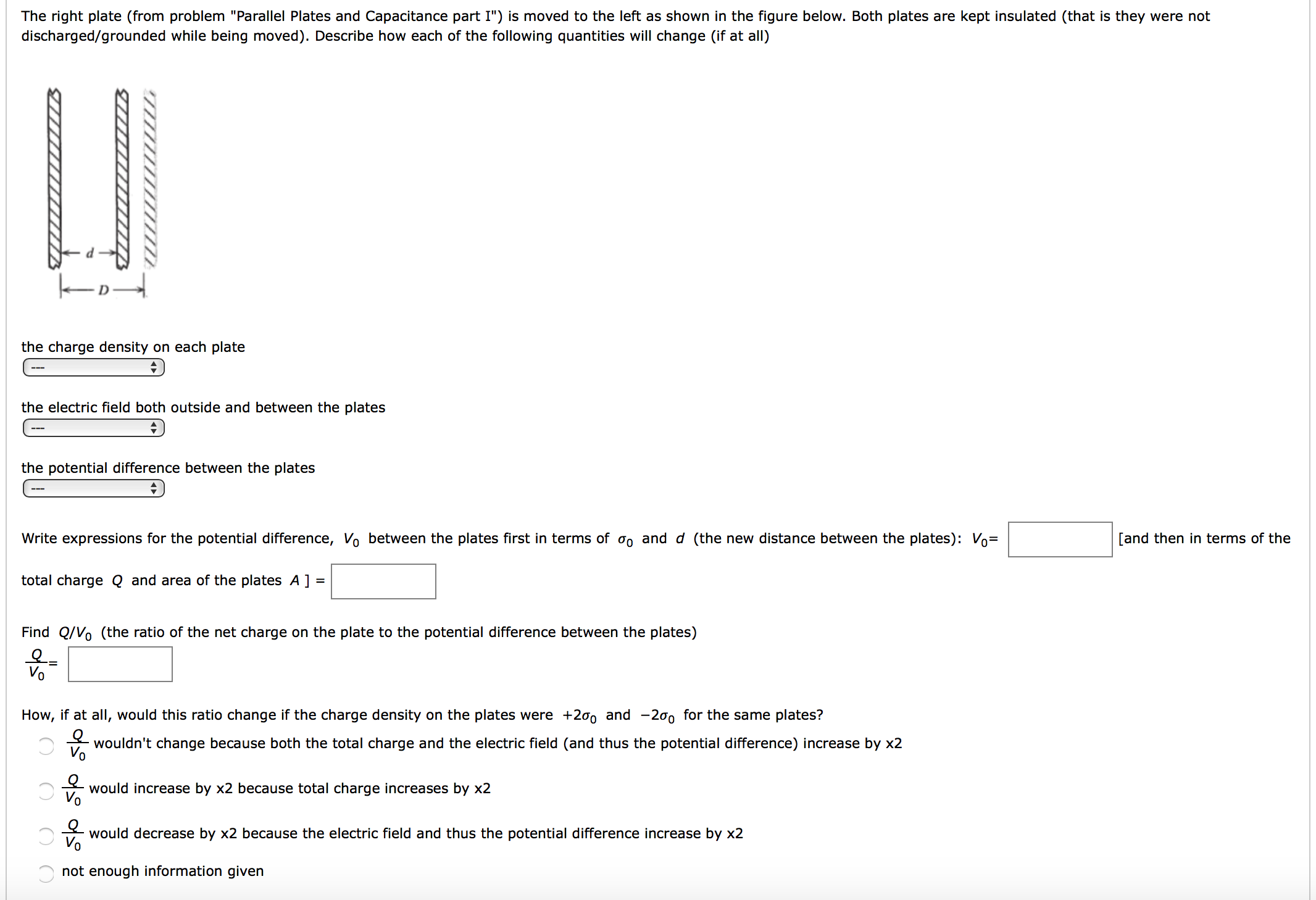 Solved The right plate (from problem "Parallel Plates and | Chegg.com