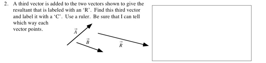 Solved 2. A third vector is added to the two vectors shown | Chegg.com