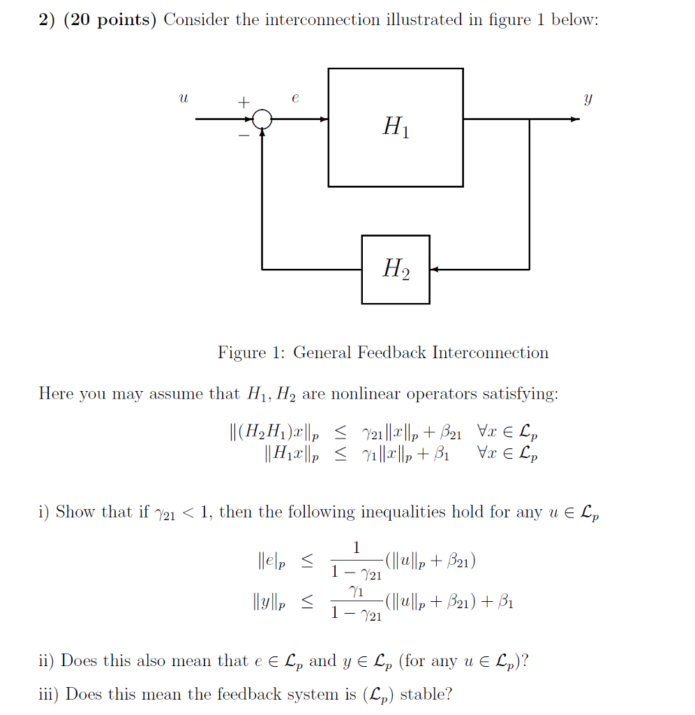 Solved Consider the interconnection illustrated in figure 1 | Chegg.com