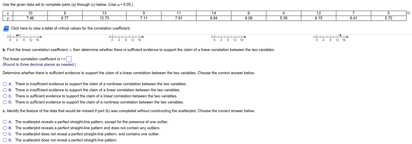 Solved Use the given data set to complete parts (through | Chegg.com
