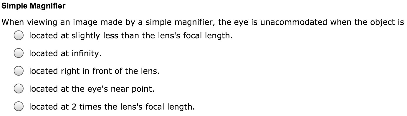 Solved: When Viewing An Image Made By A Simple Magnifier, ... | Chegg.com