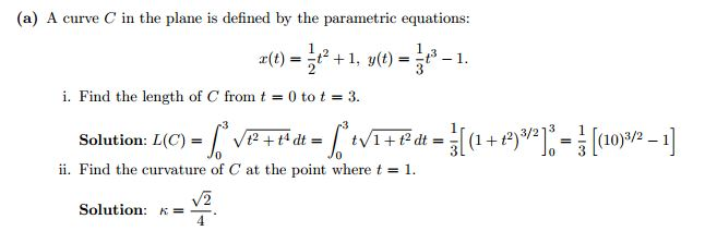 Solved A curve C in the plane is defined by the parametric | Chegg.com