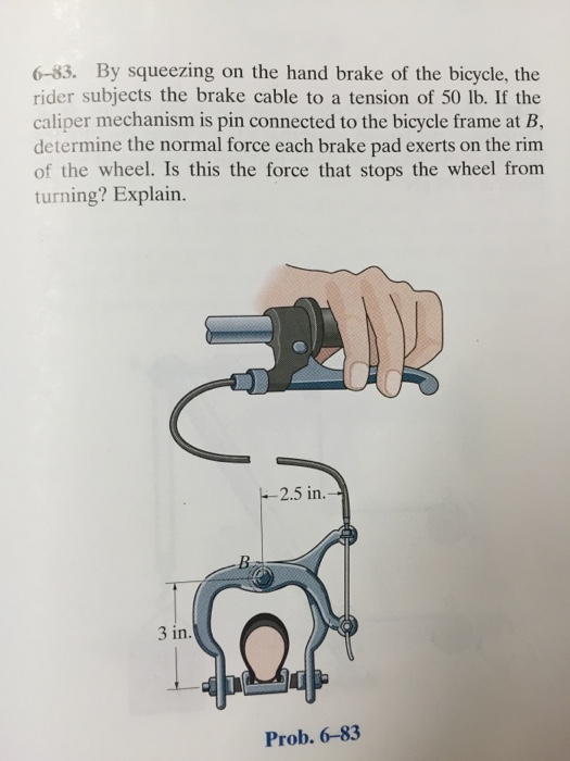 Solved By squeezing on the hand brake of the bicycle, the | Chegg.com