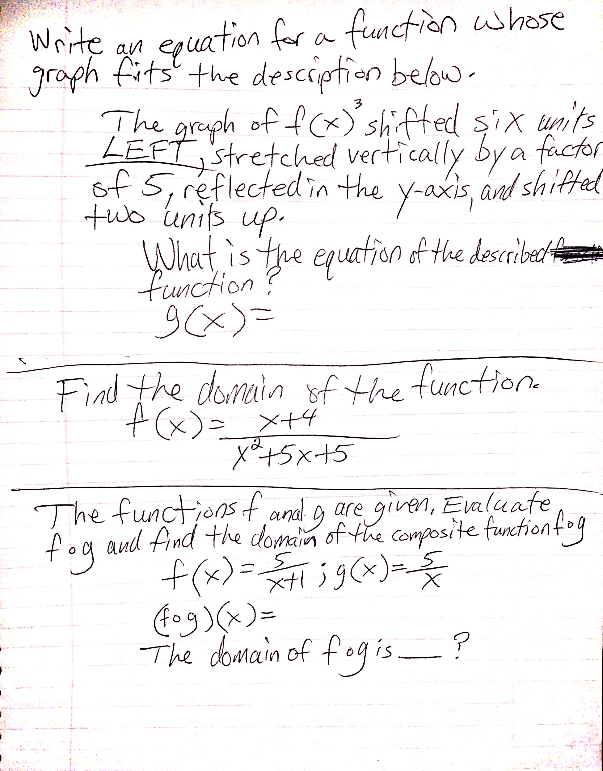 Solved Write an equation for a function whose graph fits the | Chegg.com