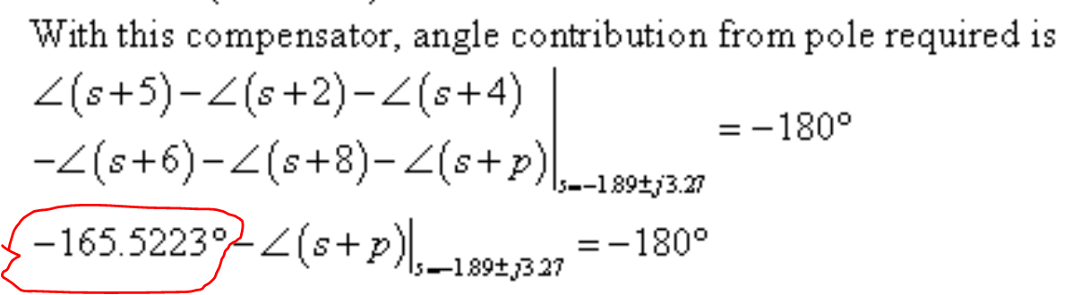 Solved With this compensator, angle contribution from pole | Chegg.com